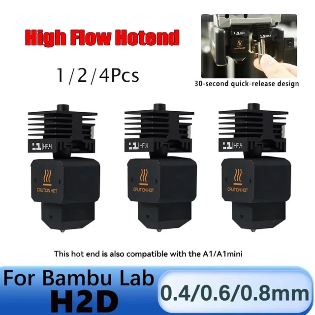 HIGH FLOW HOTEND For Bambu Lab H2D/A1/A1 mini Nozzle Hot End Kit 0.4/0. ...