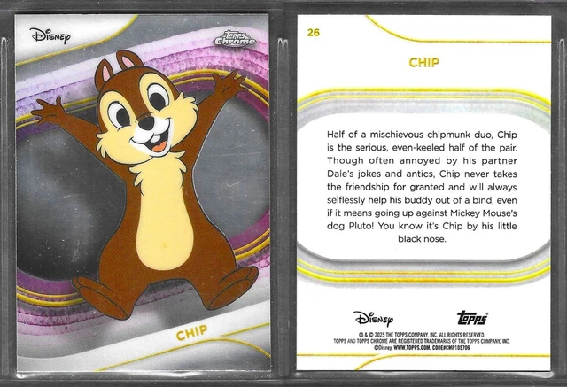 TOPPS CHROME DISNEY 2025 #26 Chip Chipmunk Card £2.49 - PicClick UK