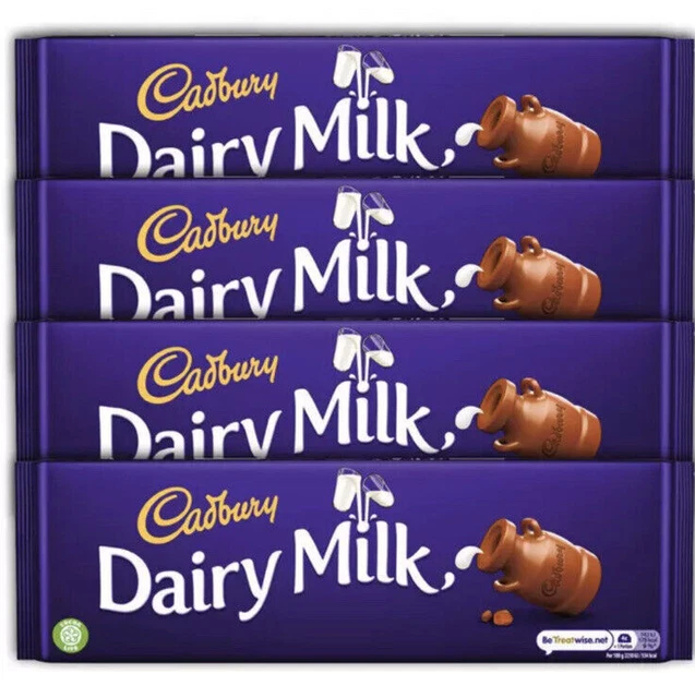 CADBURY DAIRY MILK Original Chocolate Big Bars 4 Pack of 300g *Perfect ...