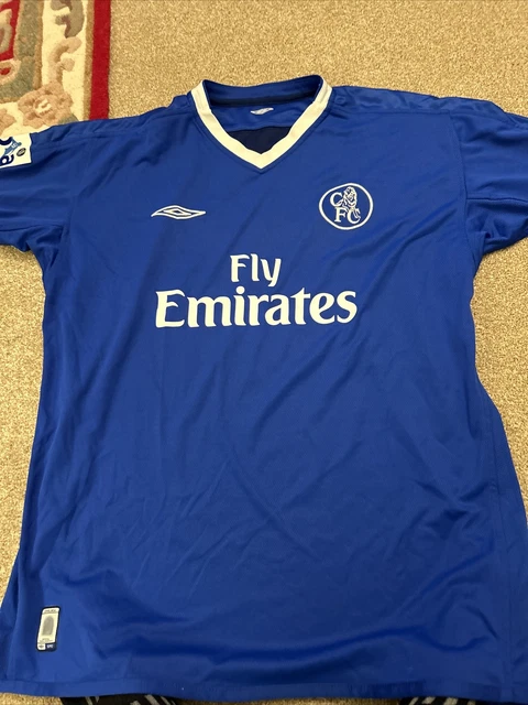 RARE CHELSEA 2004 / 2005 FLY EMIRATES Vintage UMBRO HOME Shirt Jersey ...