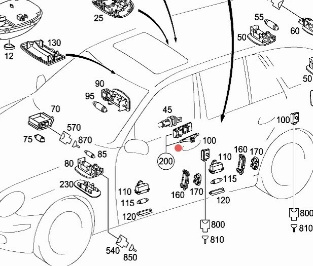 MERCEDES W211 AND W219 CLS LIGHT GUIDE COURTESY OEM DOOR 2118201 £15.61 ...