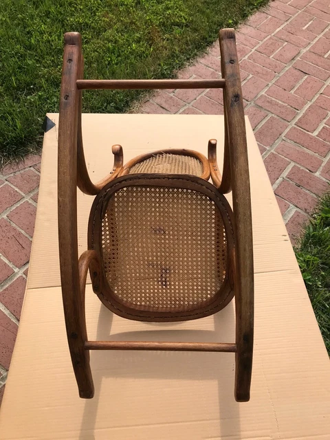ANTIQUE BENTWOOD CHILD'S Rocking Chair with Caned seat and back $45.00 ...