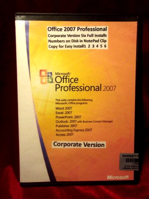 MICROSOFT OFFICE 2007 Professional ¡6 instalaciones! (6) PC/portátiles ...