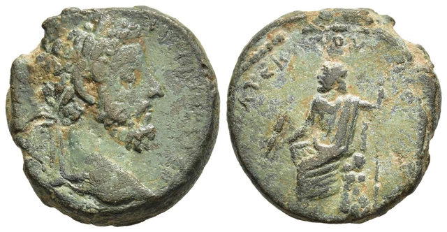 FITZ SYRIA Cyrrhus AE Marcus Aurelius Zeus Spear Rock Roman Provincial ...