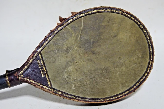 EARLY PING PONG Paddle / Racket Antique Badminton Racquet Rare L@@K £59 ...