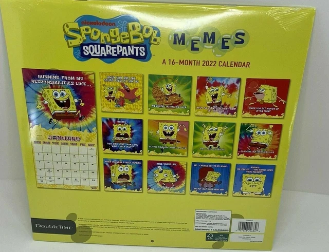 2022 NICKELODEON SPONGEBOB SquarePants MEMES Wall Calendar by Double ...