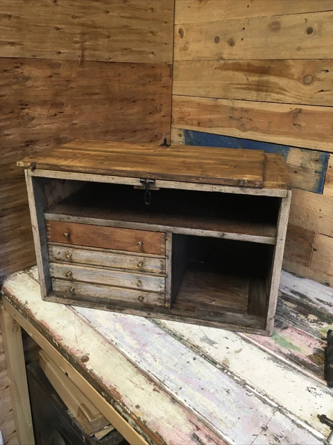 SCRATCH MADE VINTAGE engineers tool box Cabinet Collectors Drawers EUR ...