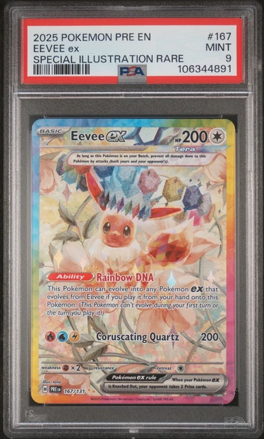 2025 POKEMON PRE En-Prismatic Evolutions #167 Eevee Ex Psa 9 £113.99 ...