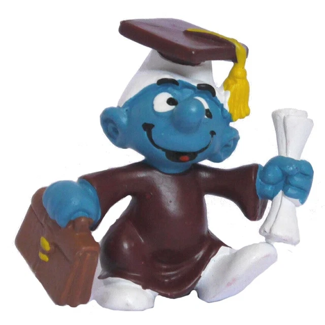 20130 GRADUATION SMURF RETIRED Smurfs Schleich Puffo Schtroumpf ...