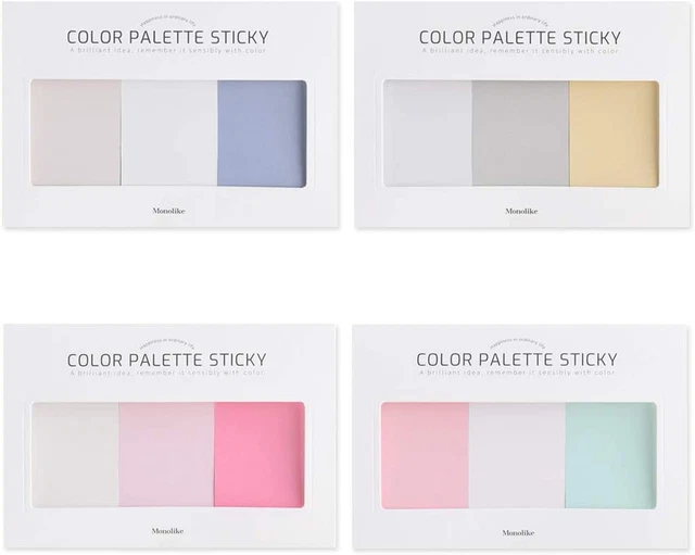 COLOR PALETTE STICKY Solid 301 B Set 4P - Self-Adhesive Memo Pad 30 ...