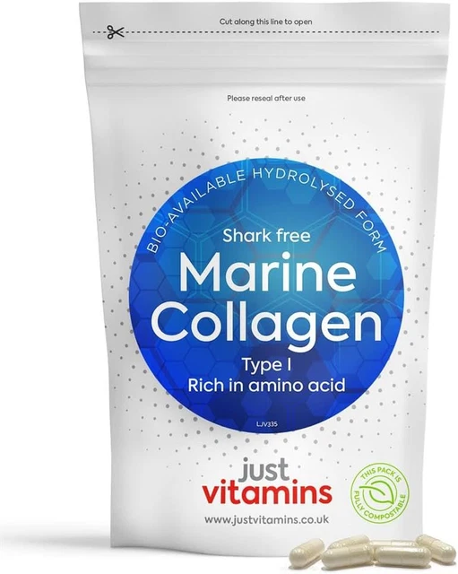 HYDROLYSED MARINE COLLAGEN 400Mg Type 1 Bioavailable Collagen X90 ...