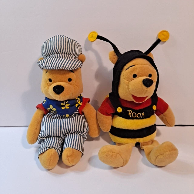 DISNEY'S WINNIE THE Pooh (Choo Choo & Bumblebee Pooh) 8-9" Plush Dolls ...
