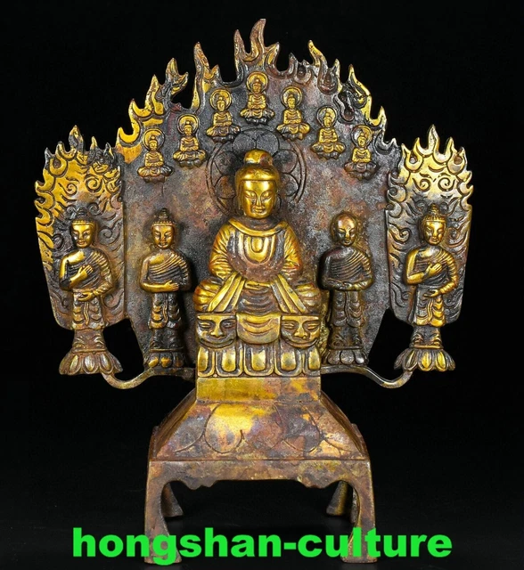 STATUE DE BOUDDHA Shakyamuni Sakyamuni Amitabha en bronze doré de 9,4 '' EUR 816,00 - PicClick FR