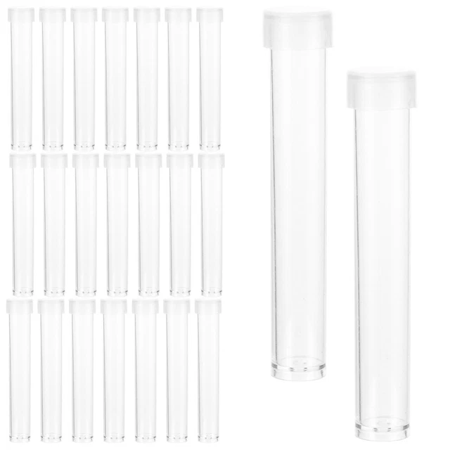100 CLEAR PLASTIC Test Tubes with Caps for Science Experiments and ...