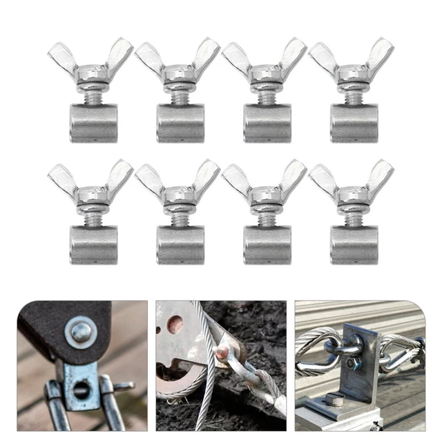 8 PCS SMALL Clamps Wire Rope Screw Cable Clip Tool Fasteners for Heavy ...