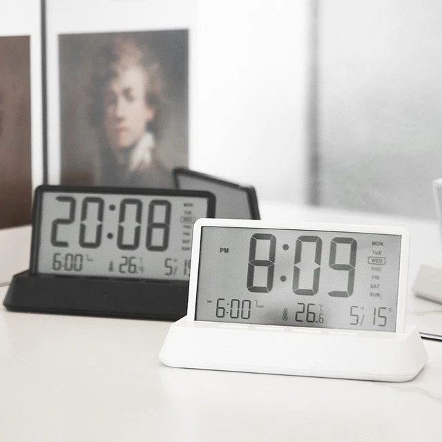 MINIMALIST TRANSPARENT DIGITAL Alarm Clock with Weekday Date and ...