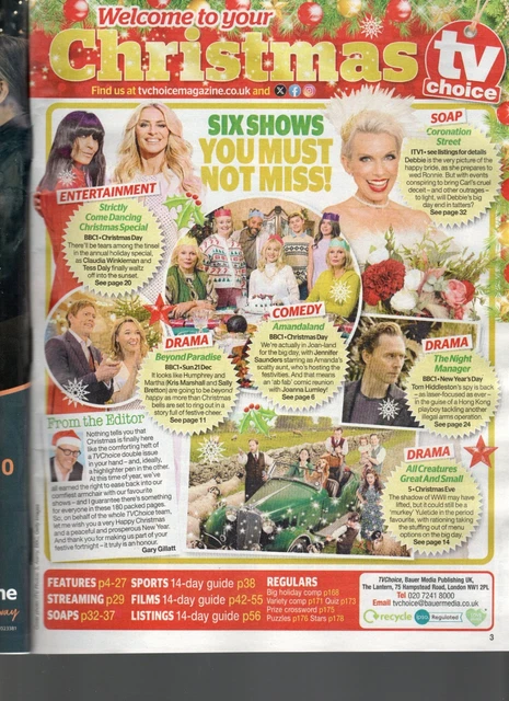TV CHOICE MAGAZINE 20 December 2025 - 2 January 2026 - Christmas Double ...