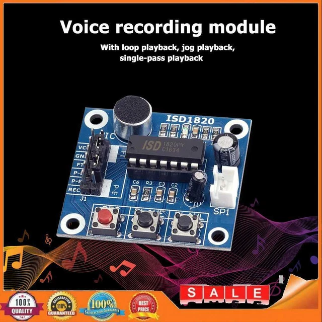 ISD1820 VOICE MODULE with Mic Professional Voice Recording Recorder ...