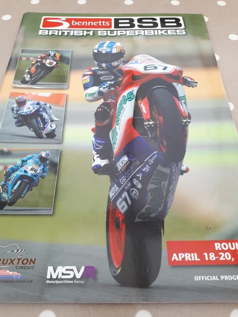 BRITISH SUPERBIKE CHAMPIONSHIP Programme BSB Thruxton April 20th 2008 £ ...