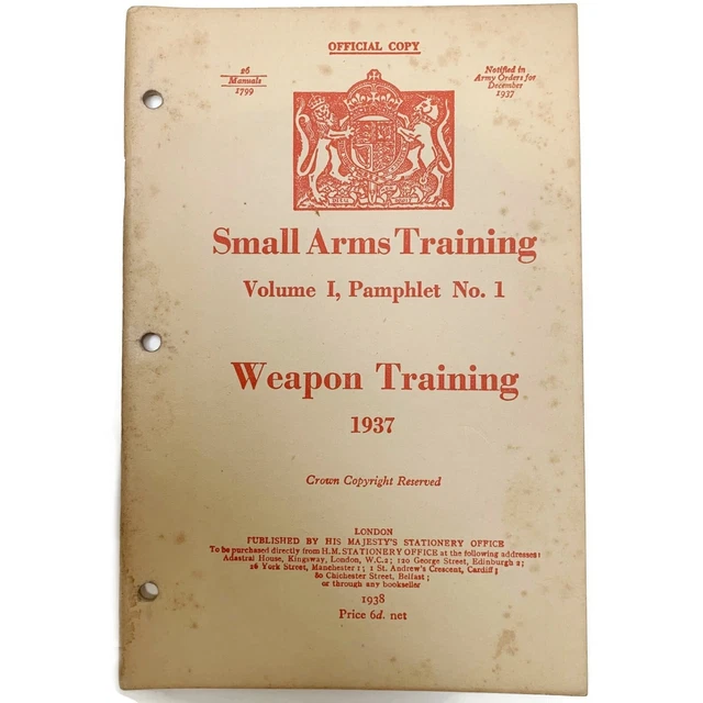 WW2 BRITISH ARMY Small Arms Weapon Training Pamphlet Manual Book 1937 £ ...
