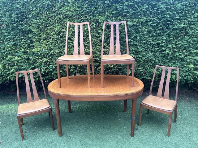NATHAN MID CENTURY oval, extendable Teak dining table and Chairs £145. ...
