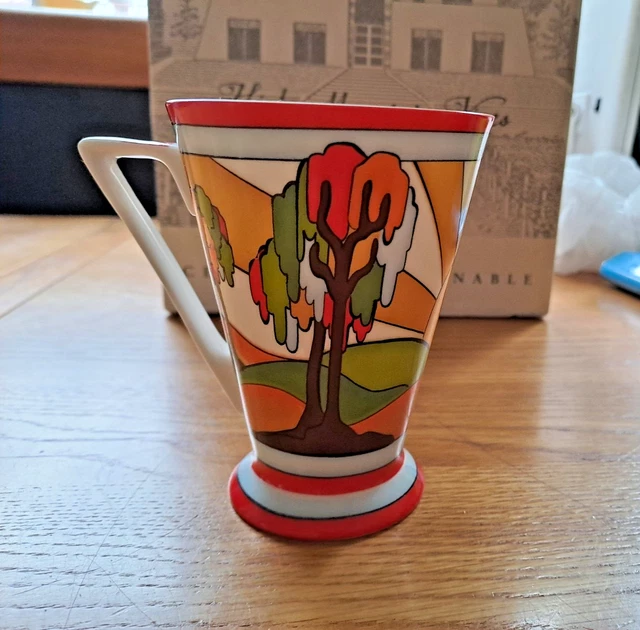 PAST TIMES ART Deco Sunburst Design Clarice Cliff Style Fine Bone China ...