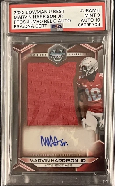 2023 BOWMAN BEST U Football Marvin Harrison Jr. Patch Jumbo Auto OSU ...