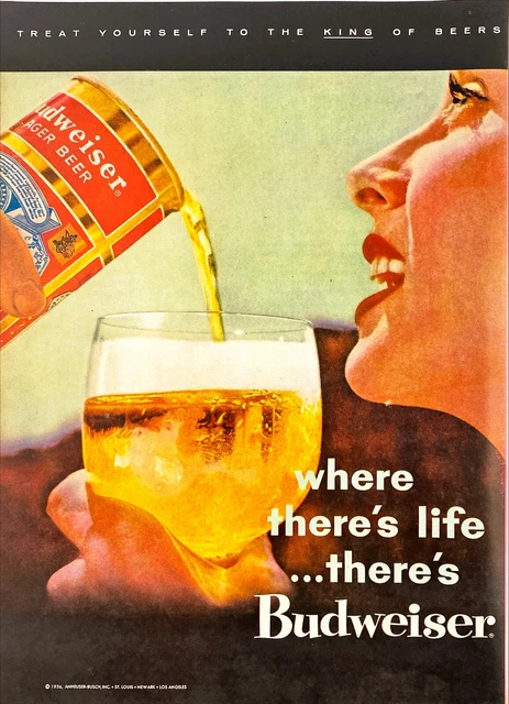 BUDWEISER LAGER BEER Where There's Life There's A Bud Vtg Magazine ...