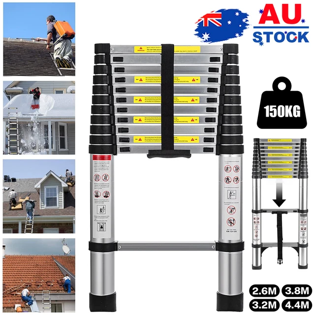 2.6/3.8/4.4M MULTIPURPOSE TELESCOPIC Aluminium Ladder Extension ...
