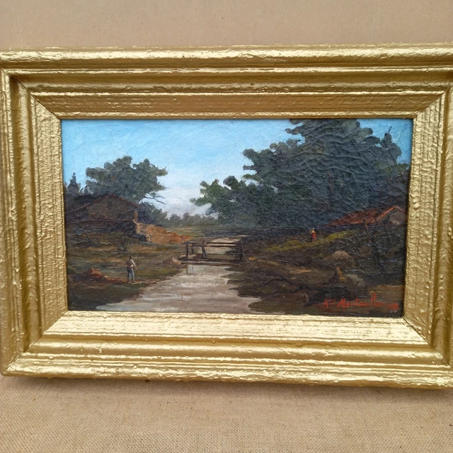 TABLEAU ANCIEN XIXÈME Huile Sur Toile Signé EUR 60,00 - PicClick FR