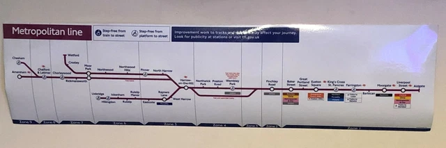 LONDON UNDERGROUND METROPOLITAN Line Map Carriage Map Easier To Display ...