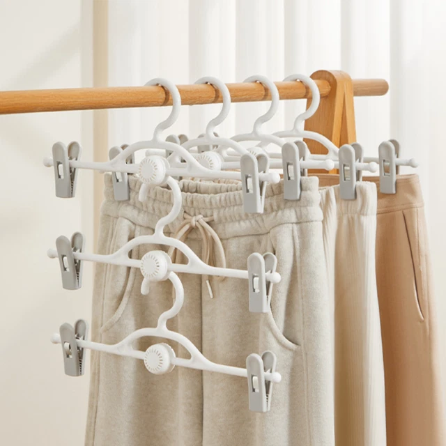 SAVE SPACE TROUSER Clips Adjustable Wardrobe Organizer New Skirt Peg ...