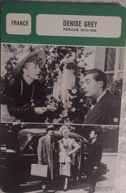 LOT FICHES MONSIEUR CINEMA / ACTRICE / FRANCE / DENISE GREY / 2 Fiches ...