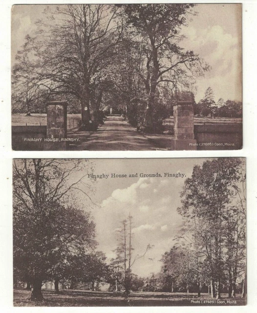 2 POSTKARTEN FINAGHY House & Grounds Finaghy Belfast Nordirland Anfang ...
