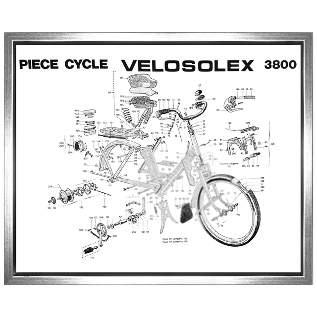 NOMENCLATURA SOLEX 3800 400x300mm velosolex poster classificazione bici ...