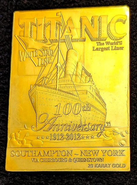 TITANIC GOLD CARD Ltd Edition Poster Picture Coin Medal Boat Vintage ...