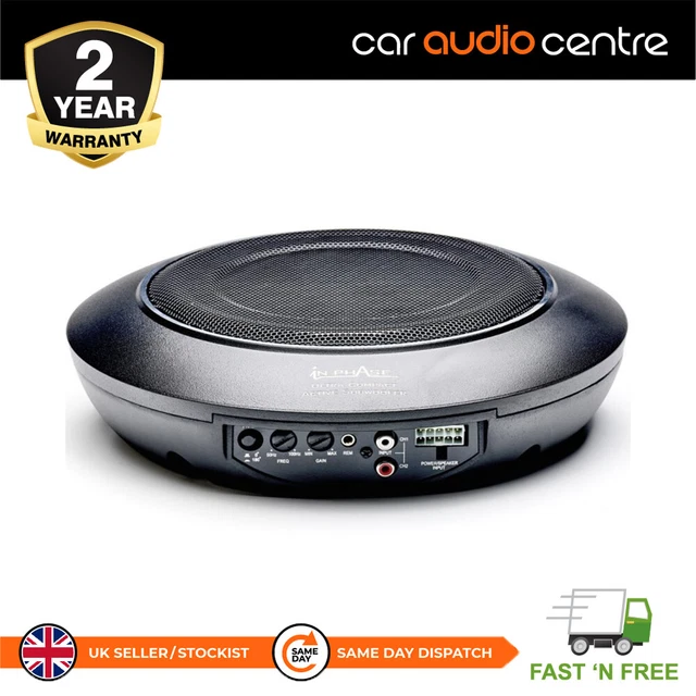 IN PHASE USW10 300W Compact Active Underseat Subwoofer With Wiring Kit ...