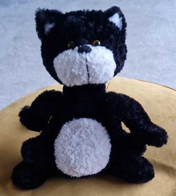 VTG RETIRED RUSS Berrie "SCRATCH " Black White Cat Plush Beanie 9.5 ...