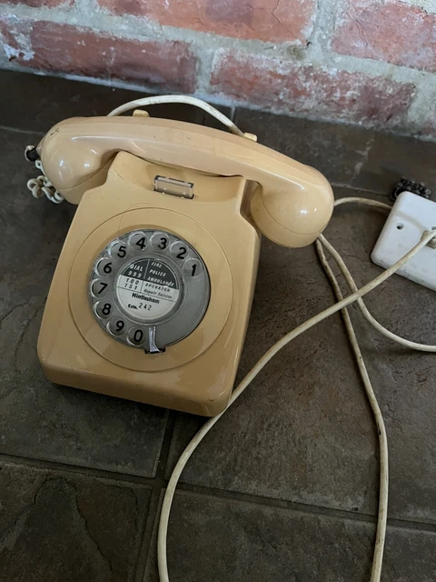 VINTAGE MUSTARD YELLOW dial telephone Retro Phone Rotary £14.99 ...