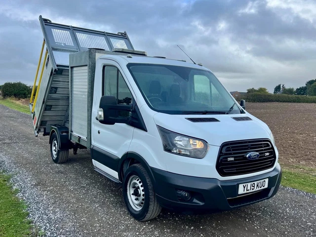 FORD TRANSIT 2.0 350 EcoBlue DROPSIDE TIPPER WITH TOOL STORAGE White ...