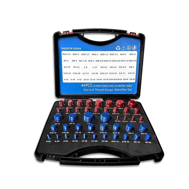 44-PIECE NUT AND Bolt Thread Gauge Set for Accurate SAE and Metric ...