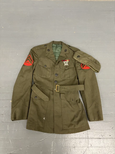 VINTAGE WWII US Marine Corps military wool coat Riffle expert 7 £109.49 ...