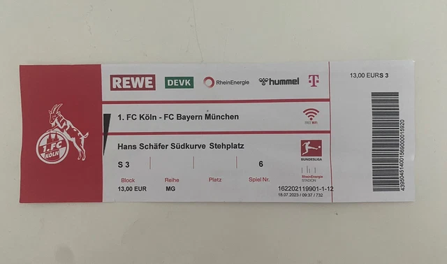 1.FC KÖLN-BAYERN MÜNCHEN Eintrittskarte 23/24 Karte Rarität Sammler ...