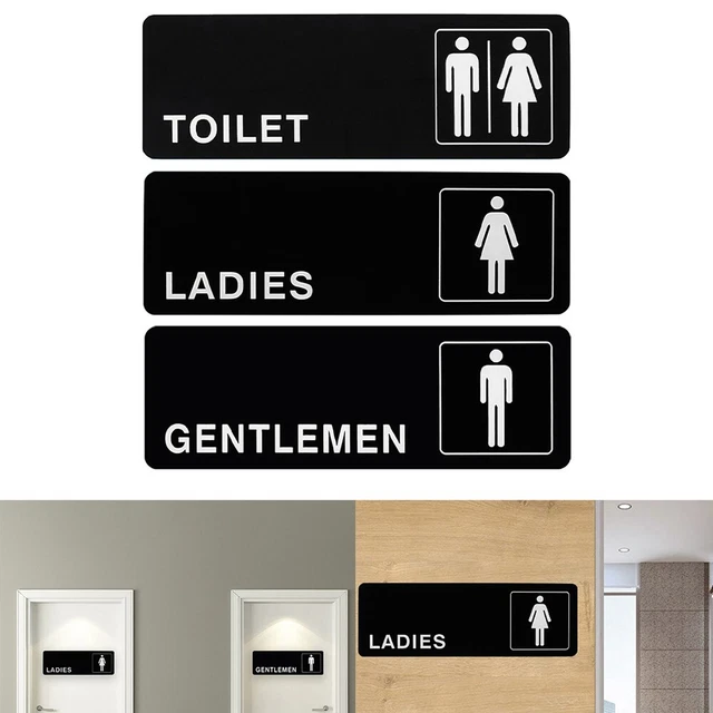 CONVENIENT ACRYLIC BATHROOM Toilet WC Restroom Signs Set for Scenic ...