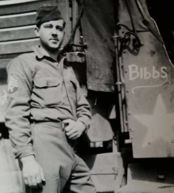 78TH INFANTRY WW2 U.S Army Soldier By Truck Vintage PHOTO ~ Velox Photo ...