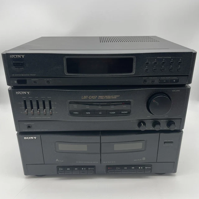 VINTAGE 1992 SONY LBT-D107 Compact Stereo AM/FM/Dual Cassette Needs New ...