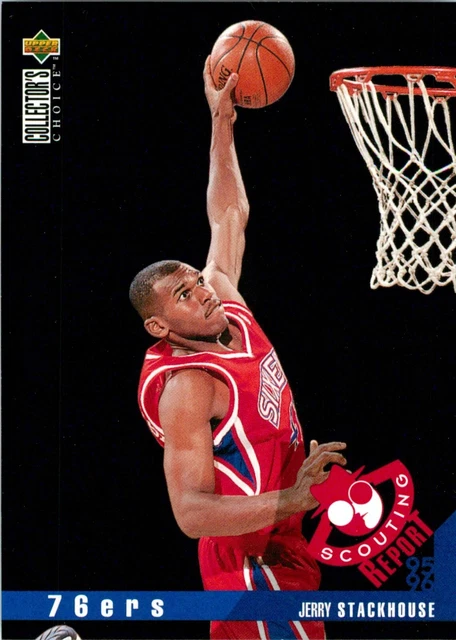 1995 PHILADELPHIA 76ERS NBA Rookie Card JERRY STACKHOUSE Collectors ...