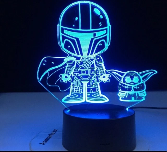 BABY YODA MANDALORIAN 3D LED Star wars Luce Notturna Night DISNEY EUR ...