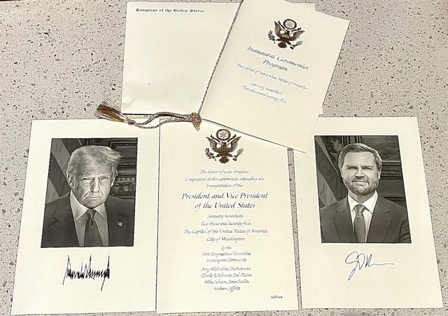 2025 DONALD TRUMP/JD Vance Inauguration Invitation and Program-Genuine ...