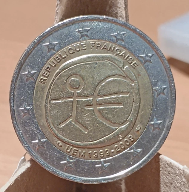 MONETA DA DUE 2 euro Repubblica francese con omino stilizzato UEM 1999 ...